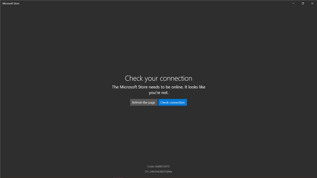 Microsoft Store doesn't think I'm online (but I am)... cannot access ...