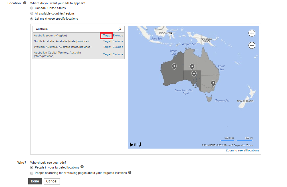 Location settings on Bing Ads - Microsoft Q&A