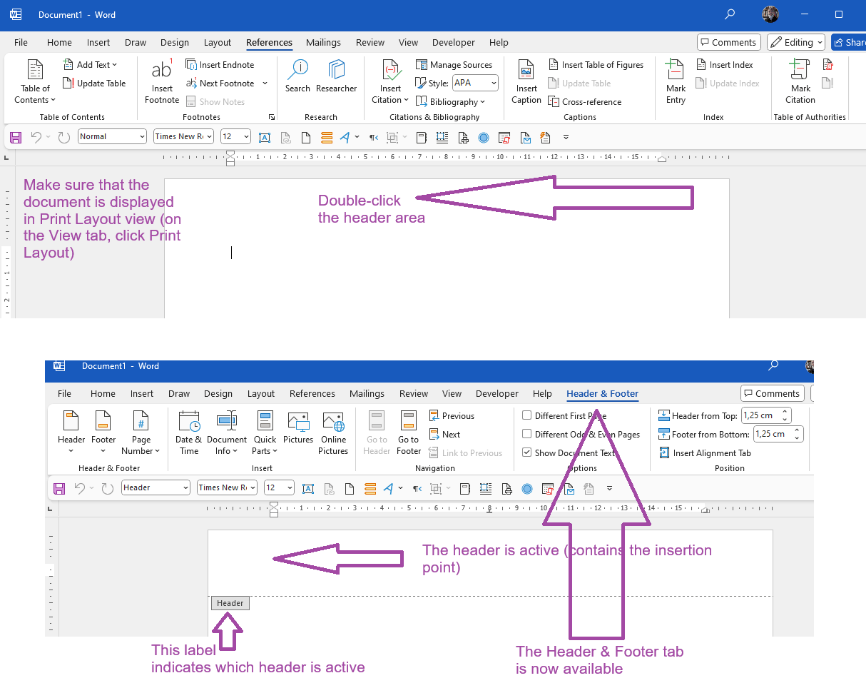 headers and footers - Microsoft Q&A