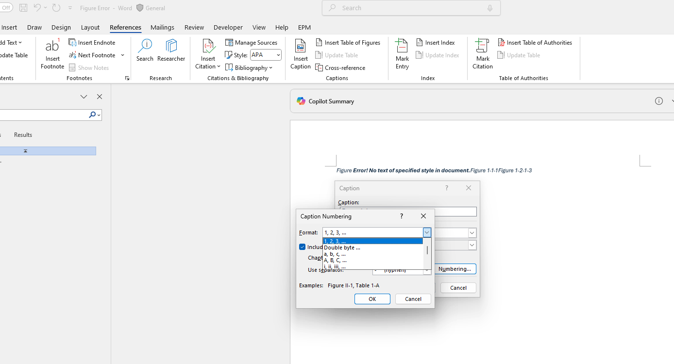 Saving Caption Numbering Heading style reference - Microsoft Q&A