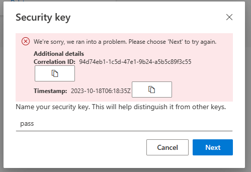 Passkeys enrollment error - Microsoft Q&A