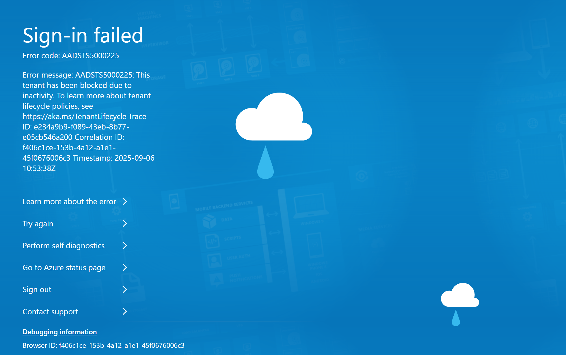 My inactivate Azure account was deleted,how can I re-sign in my account ...