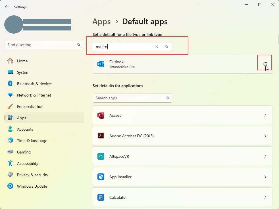When I click on an email link, it opens "Send" in my Google account ...