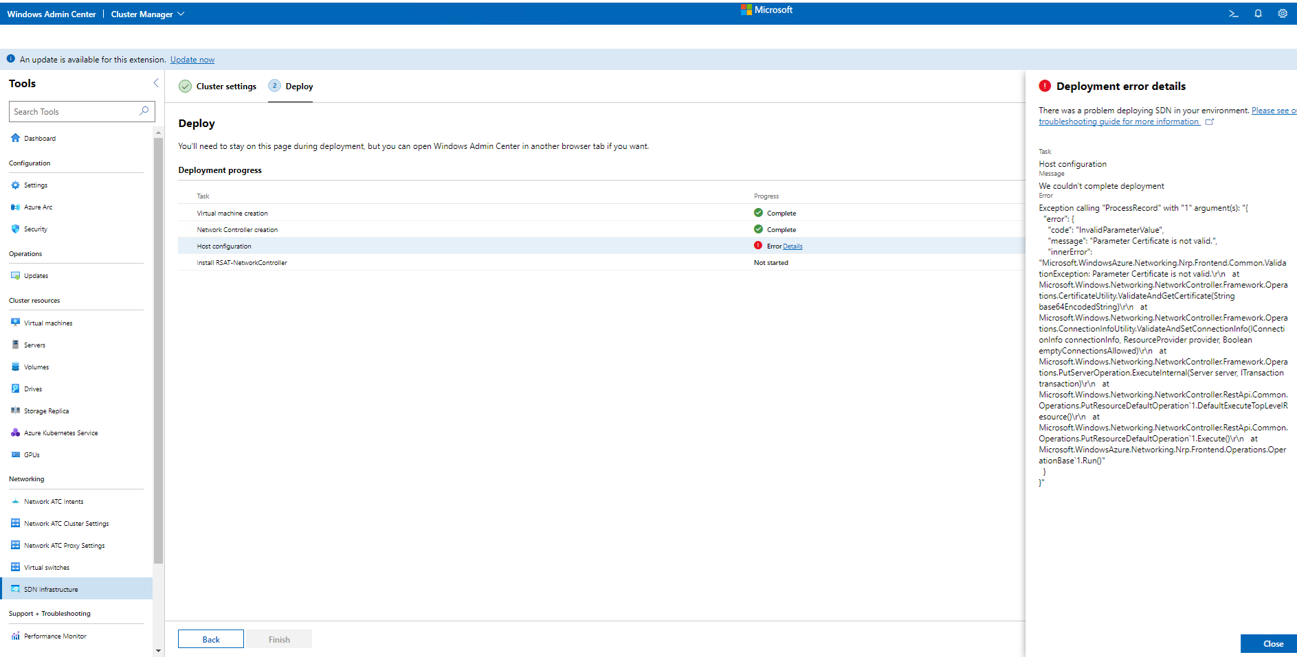 Urgent Facing Error In Host Configuration While Deploying Sdn On Azure Stack Hci Via Wac 