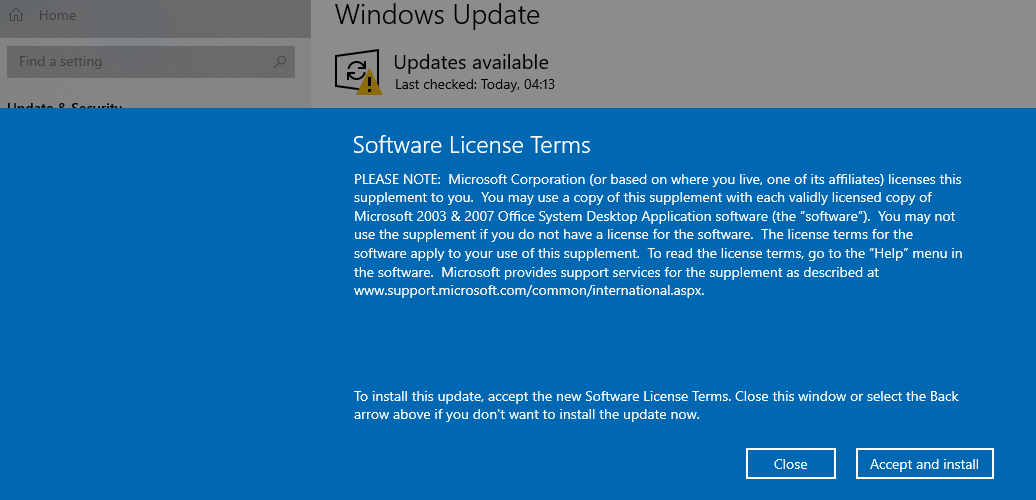 unlike ofther windows 10 updates why "Microsoft Office File Validation ...