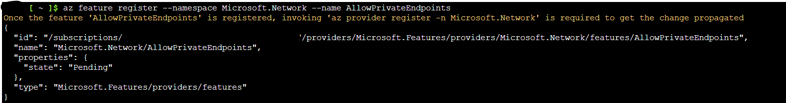 Microsoft.Network/AllowPrivateEndpoints feature? - Microsoft Q&A