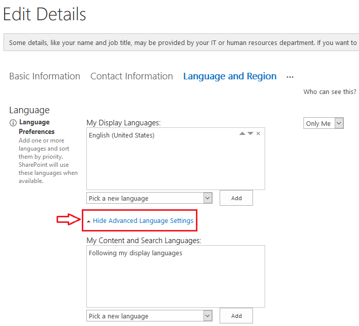 sharepoint.com in french delve in english - Microsoft Q&A