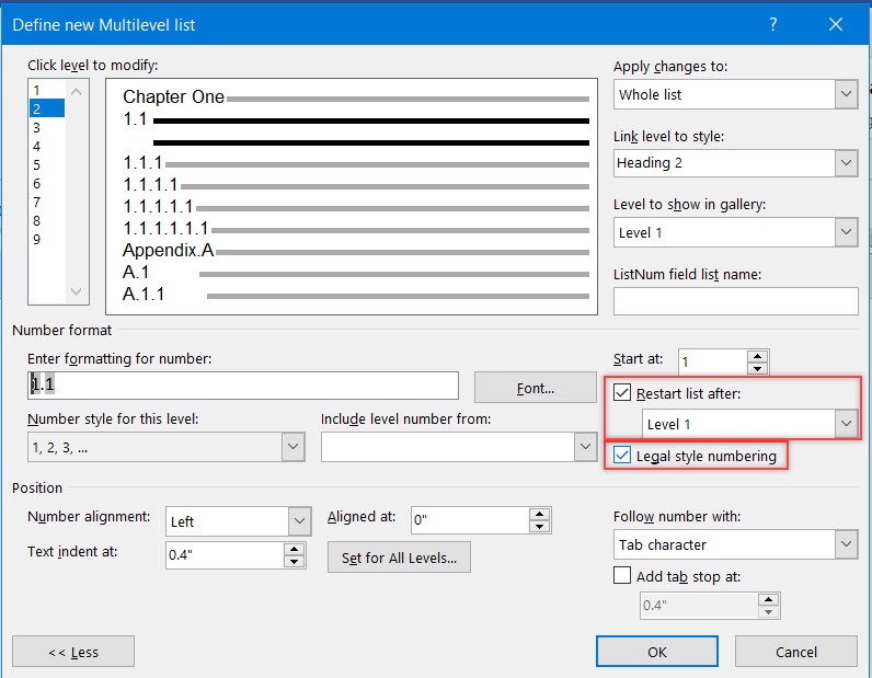 Heading 2 first numbering not changing - Microsoft Q&A