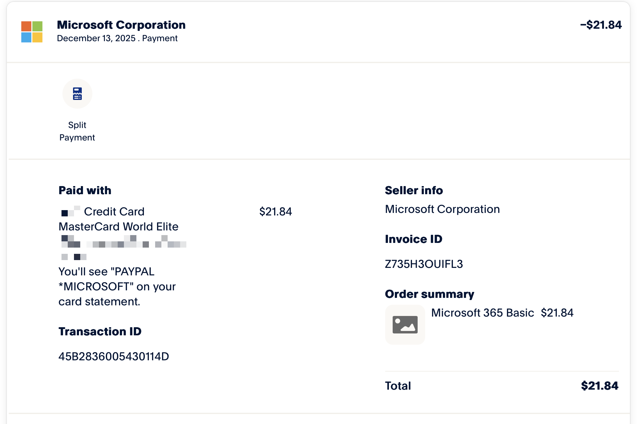 Unknown charge & no info showing on account - Microsoft Q&A