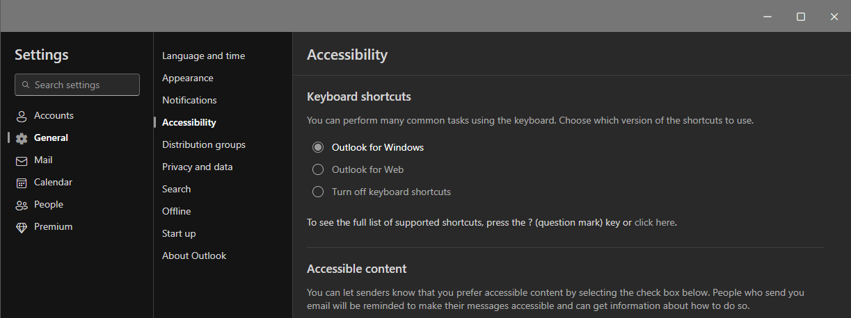 New Outlook - Disabling a single keyboard shortcut - Microsoft Q&A