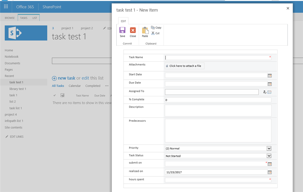 Sharepoint Task List from a electronic request form - Microsoft Q&A