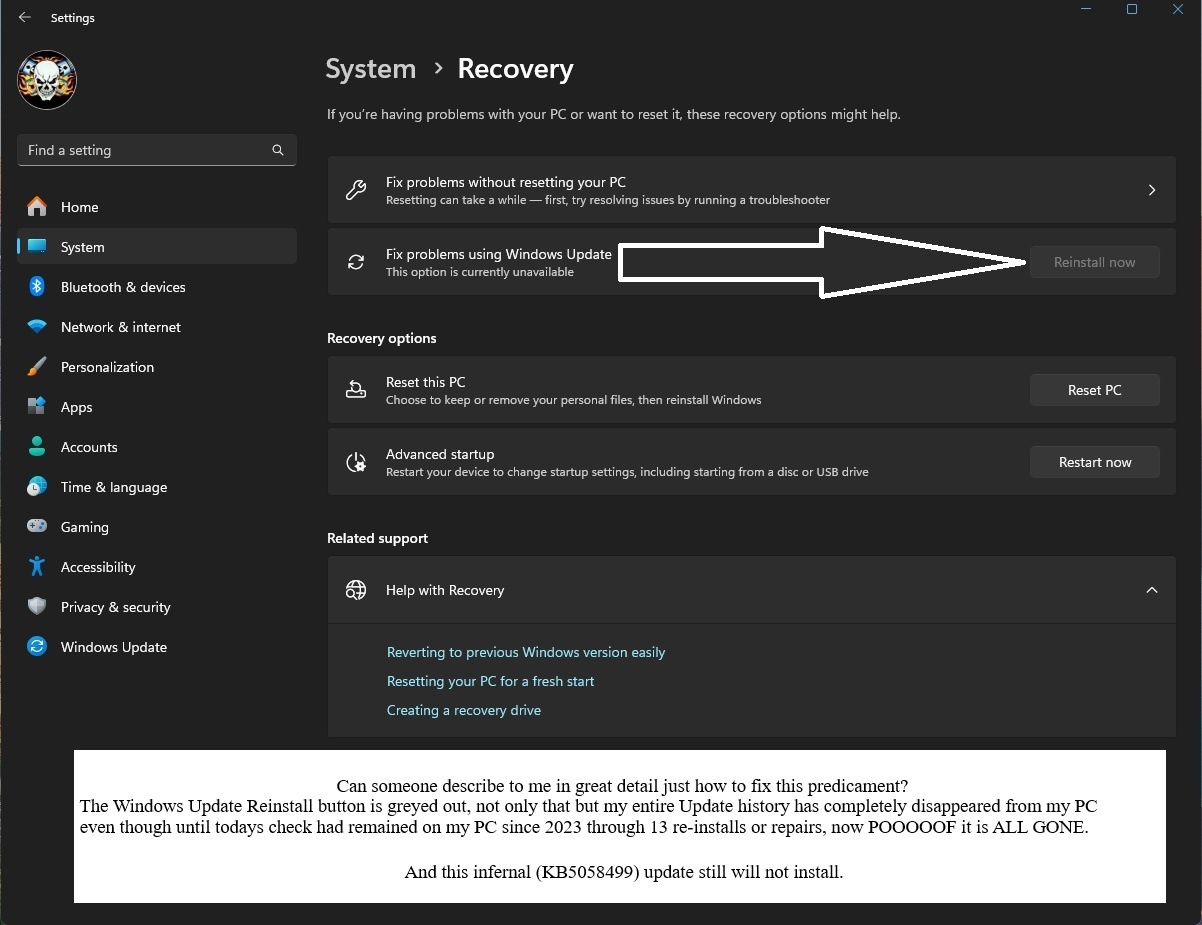 Update Install Failure (KB5058499) - Microsoft Q&A