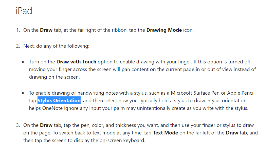 OneNote picking up hand contact when trying to write with the apple ...