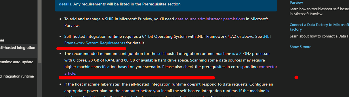 Prerequistes for Purview SHIR VM? - Microsoft Q&A