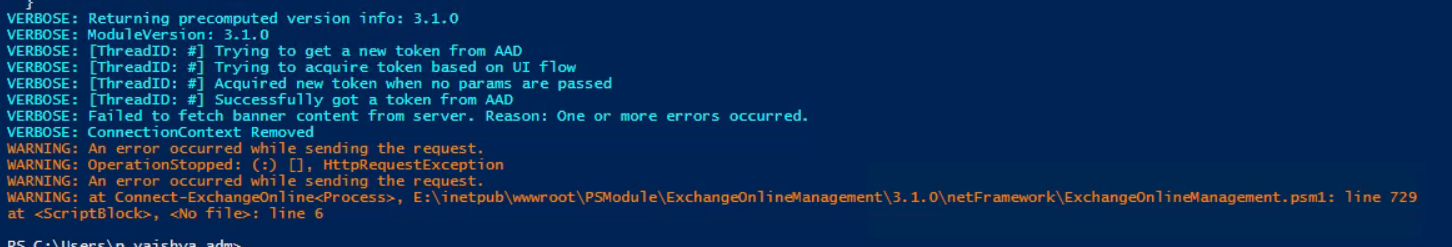 Get connection closed by remote host after executing Connect ...