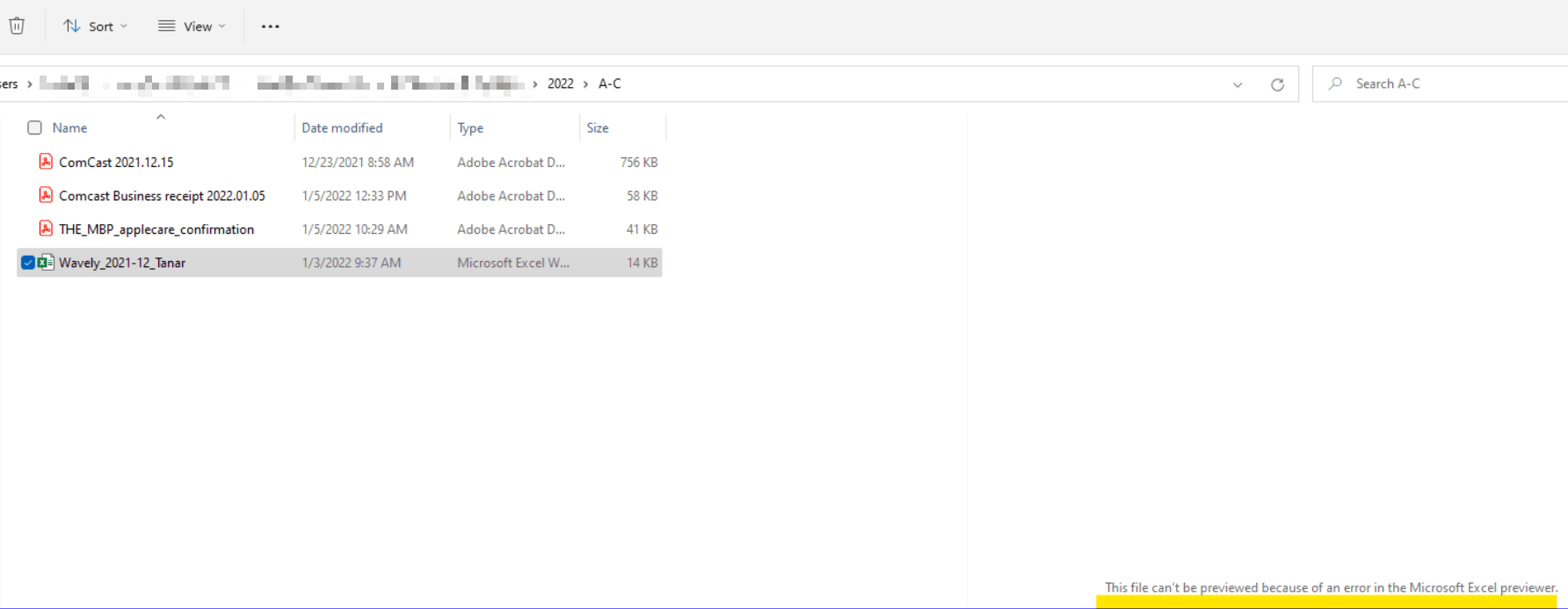 Windows 11 Explorer will not preview Office documents. Get a "error in ...
