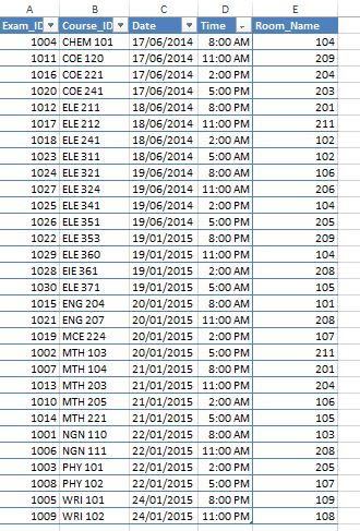 Excel help! Creating an exam reservation system - Microsoft Q&A