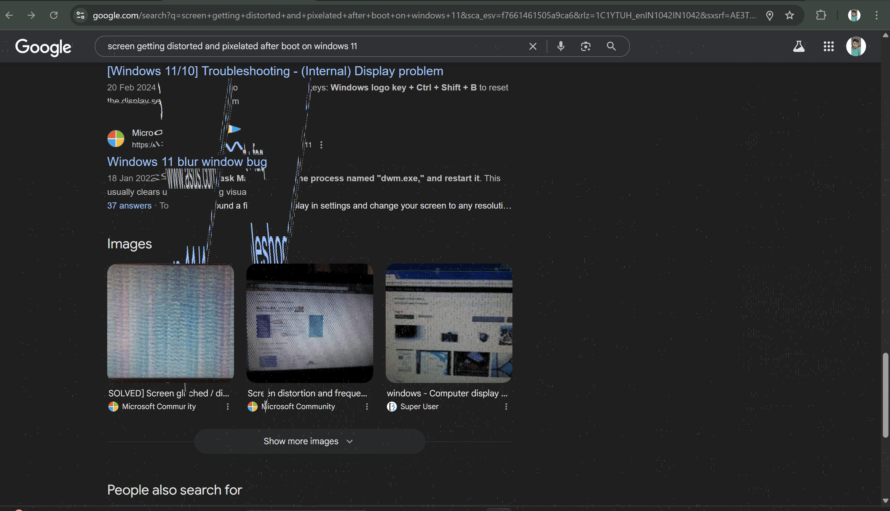 screen getting distorted and pixelated after boot on windows 11 ...