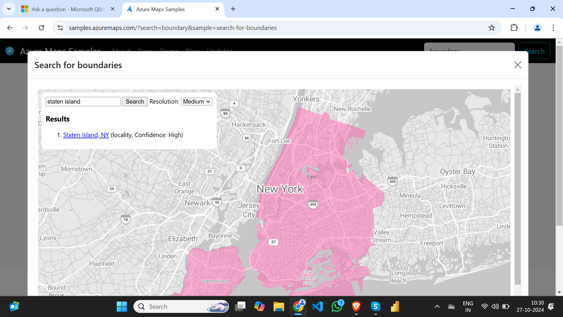 Getting wrong boundaries for some locations - Microsoft Q&A