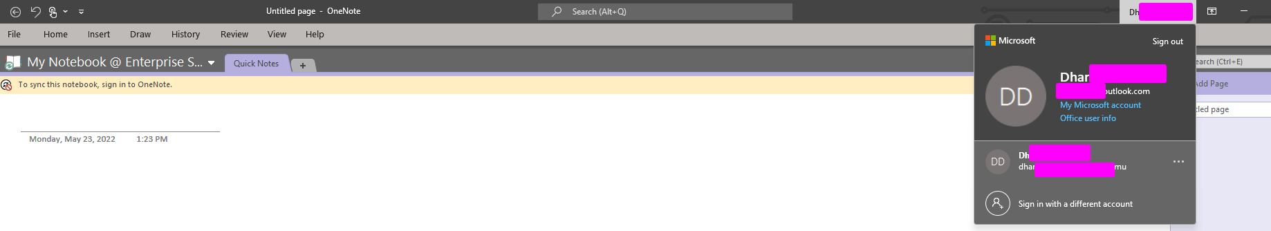 OneNote - Sync Issue - The server you are trying to access is using an ...