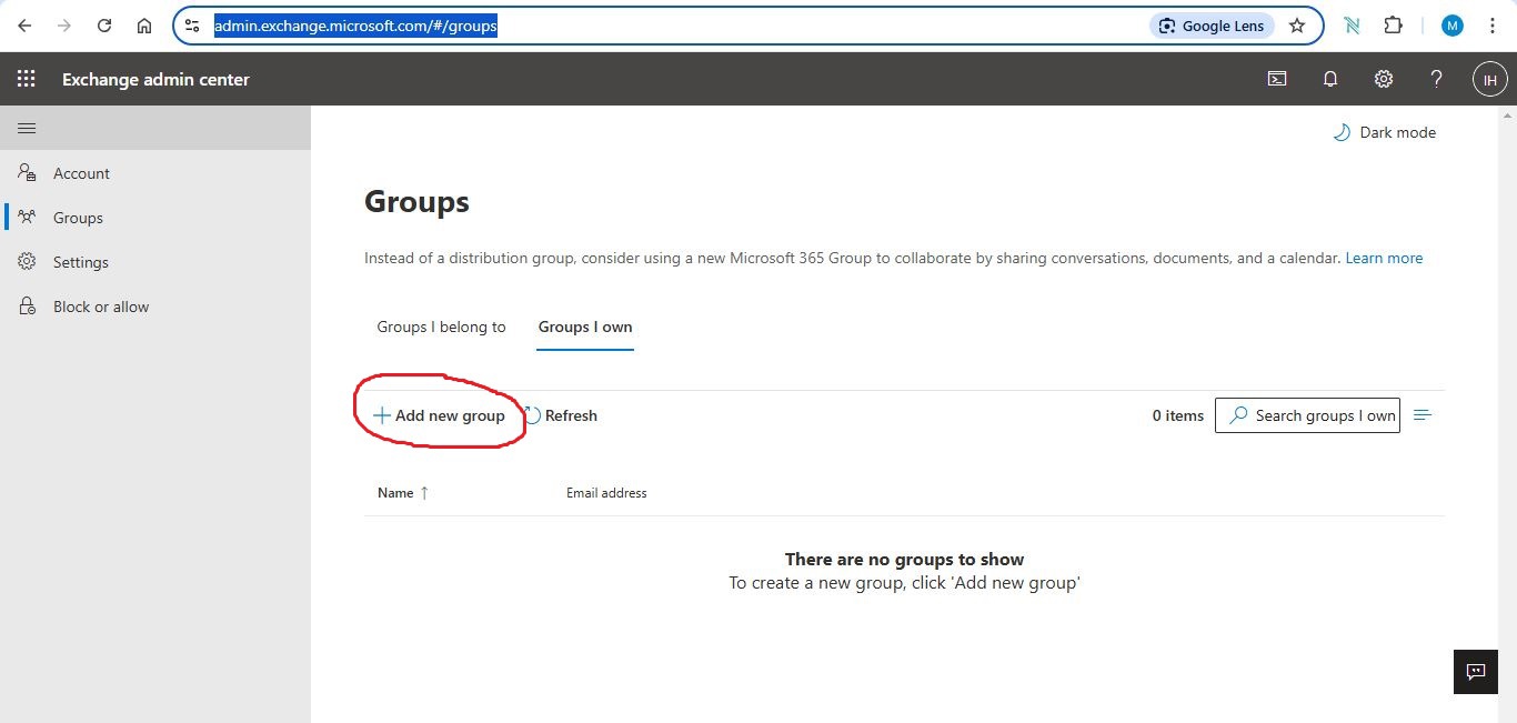 Prevent user from creating distribution group - Microsoft Q&A