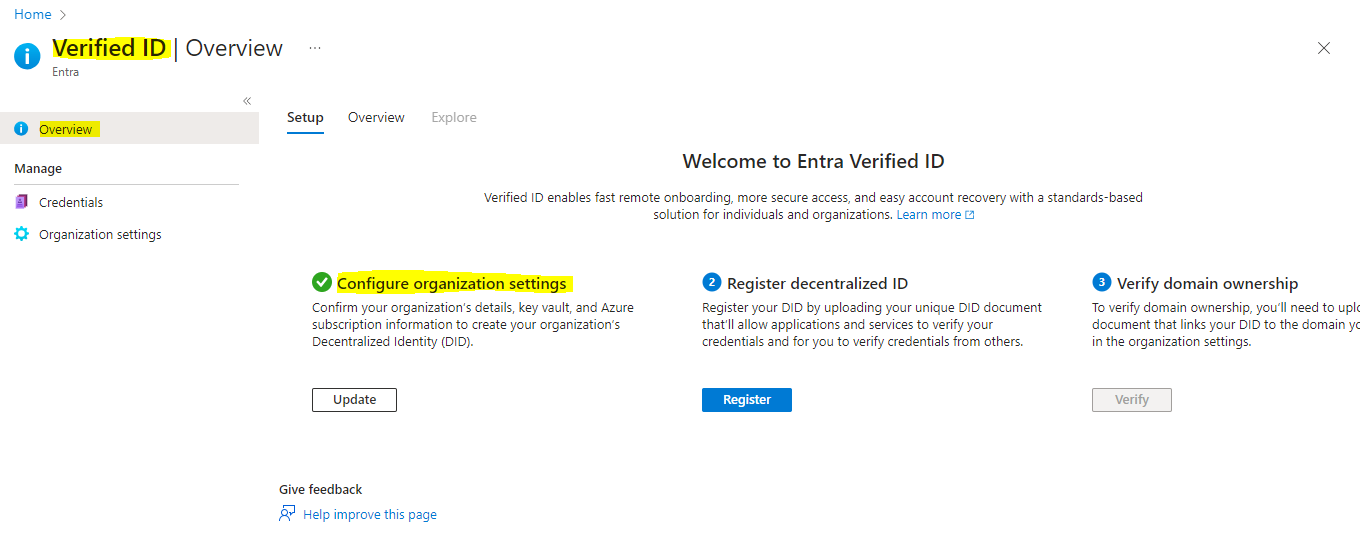 Verifiable Credentials Service Admin Cannot Create Key - Microsoft Q&A