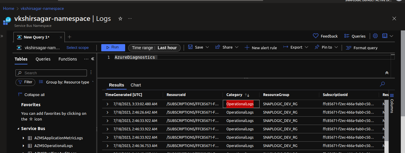 I cannot figure out where to find Azure Service Bus requests sent through a Java client based on ...