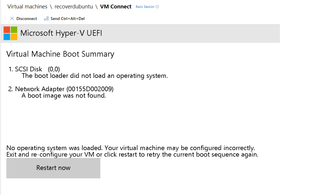 MABS - unable to use the VHDX file restored (system state /BMR) for azure stack hci ...