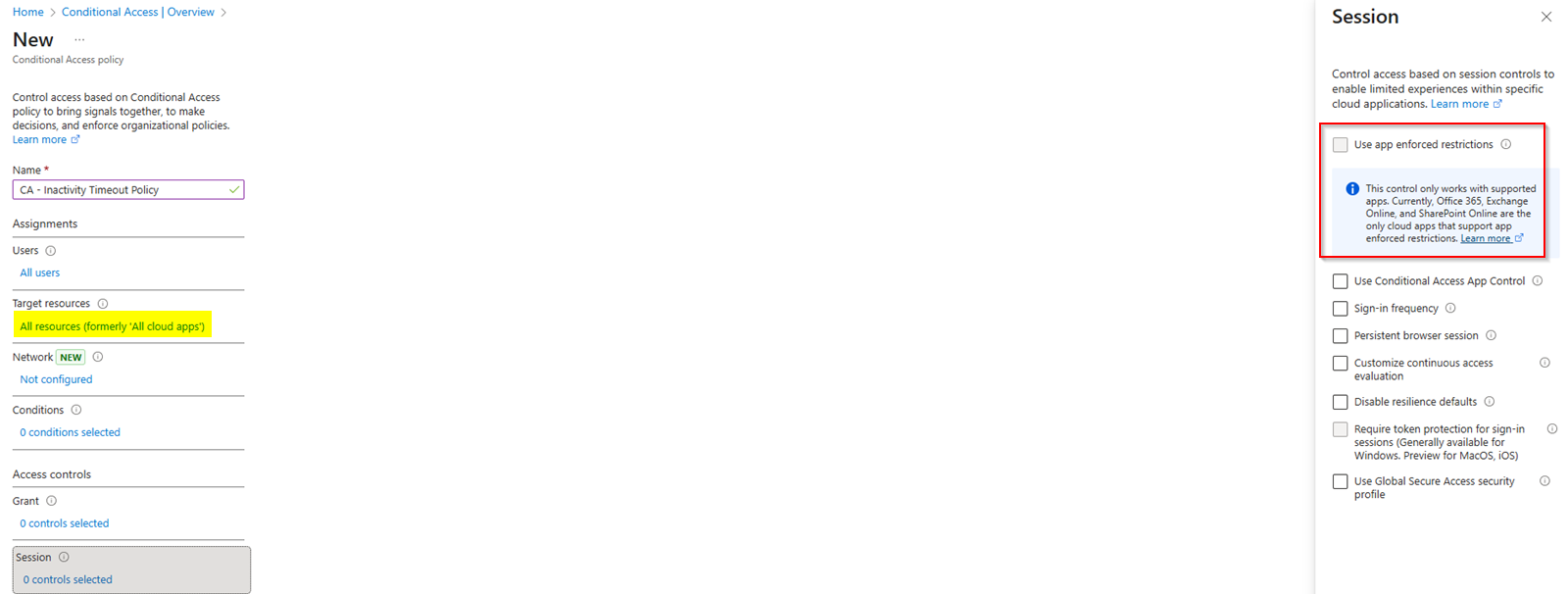 I am unable to check "use app restriction in entra" - Microsoft Q&A