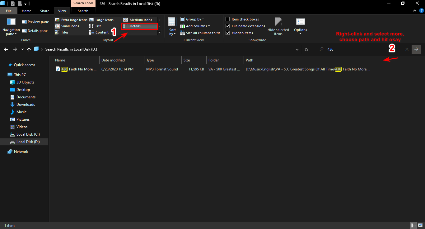 Show full path in the 'Folder' column when searching, instead of folder ...