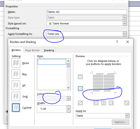 Word - Table Designs - Bottom Border Not Showing - Microsoft Q&A