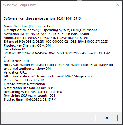 Can't activate Windows - "you don't have a valid digital license or ...