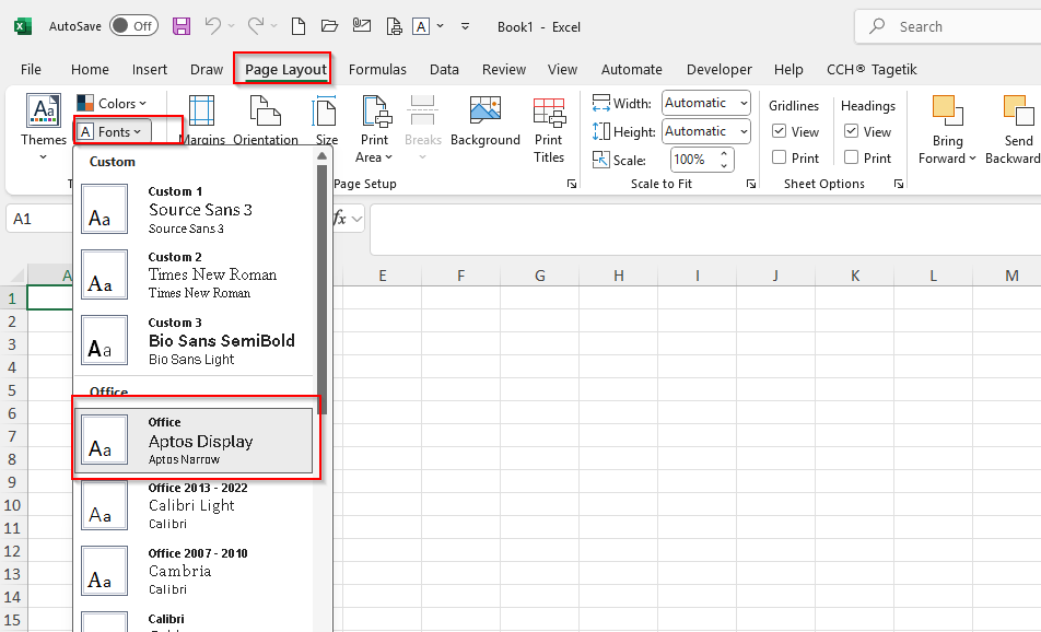 Excel - how to set default fonts layout in the page layout - Microsoft Q&A
