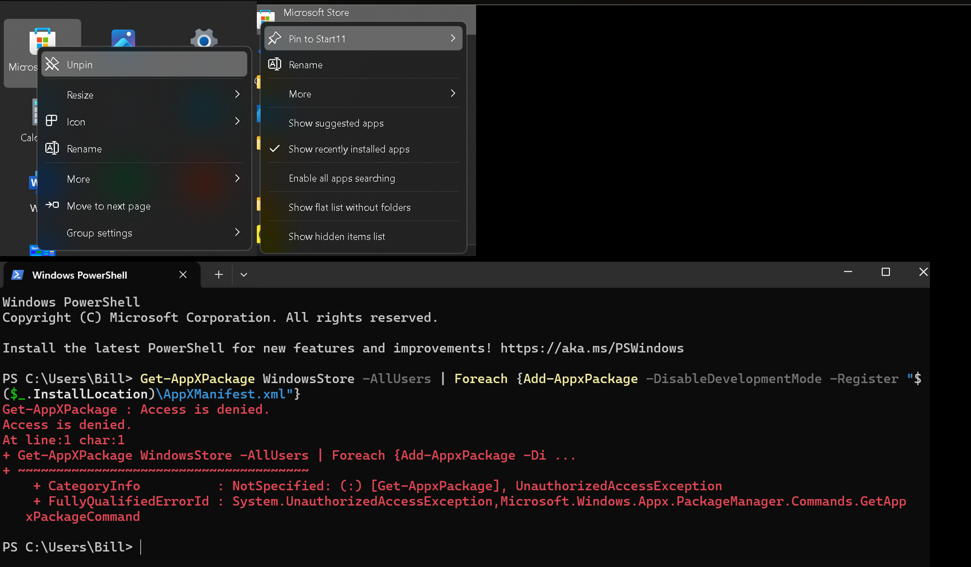 Error Code: 0x80004002 Cannot Install App From MS Store - Microsoft Q&A