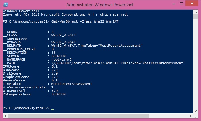 Windows Experience Index in 8.1 - Microsoft Q&A
