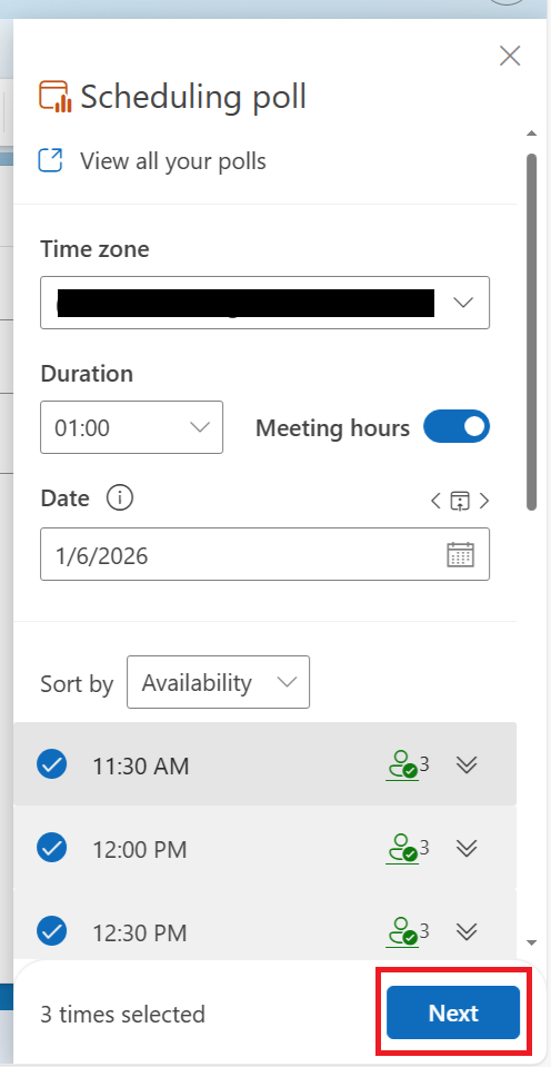 How to change the time increments on new Outlook scheduling poll ...