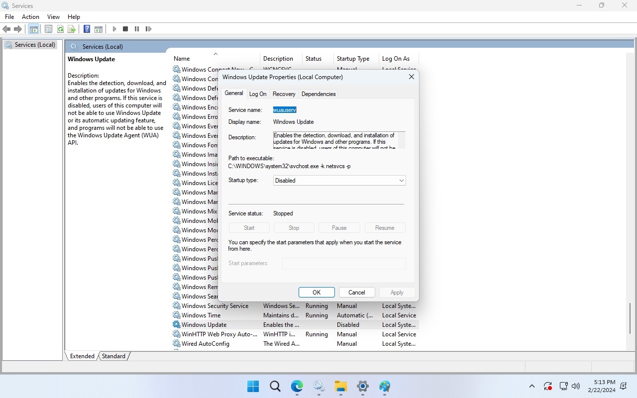 Disable Windows Update Service - Microsoft Q&A