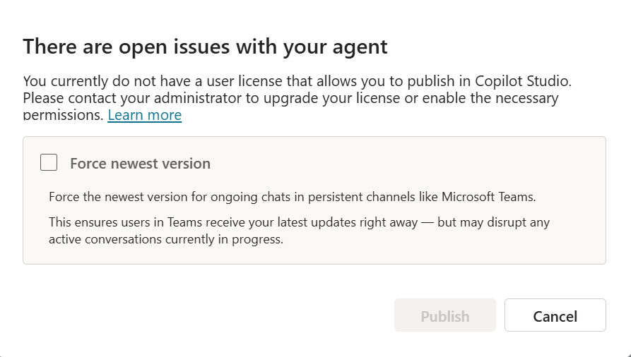 publish agent with Copilot Studio - Microsoft Q&A