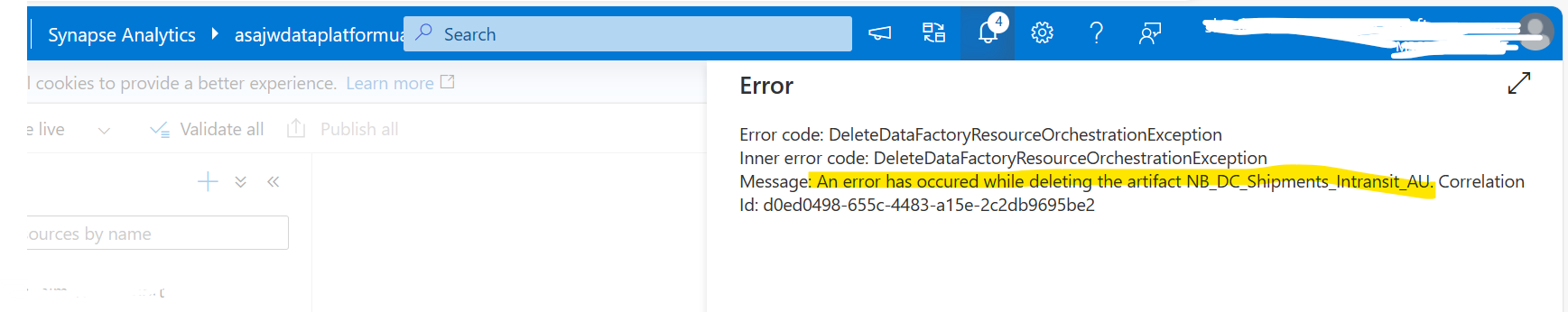 Azure Synapse Analytics: Facing an issue while deleting the Notebook ... Azure Synapse Analytics: Facing an issue while deleting the Notebook ...