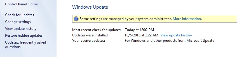 Windows Update - How to fix "Some settings are managed by your system ...