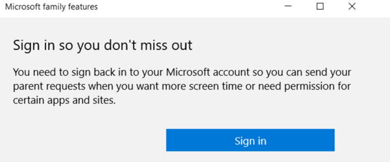 Microsoft Family Features Pop-Up - Microsoft Q&A