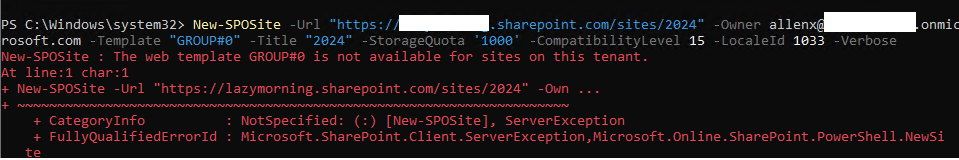 Create Site Using Template GROUP#0 Using PowerShell - Microsoft Q&A Create Site Using Template GROUP#0 Using PowerShell - Microsoft Q&A