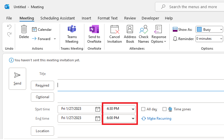 Changing my calendar options from 30 minutes to 1 hour with Salesforce ...