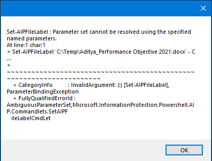 AIP Custom Permission via Command line argument using C# - Microsoft Q&A
