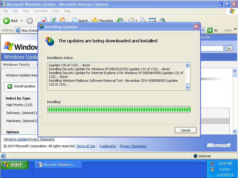 Windows update stop working for XP - Microsoft Q&A