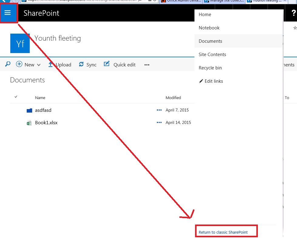 Redo return to classic sharepoint - Microsoft Q&A