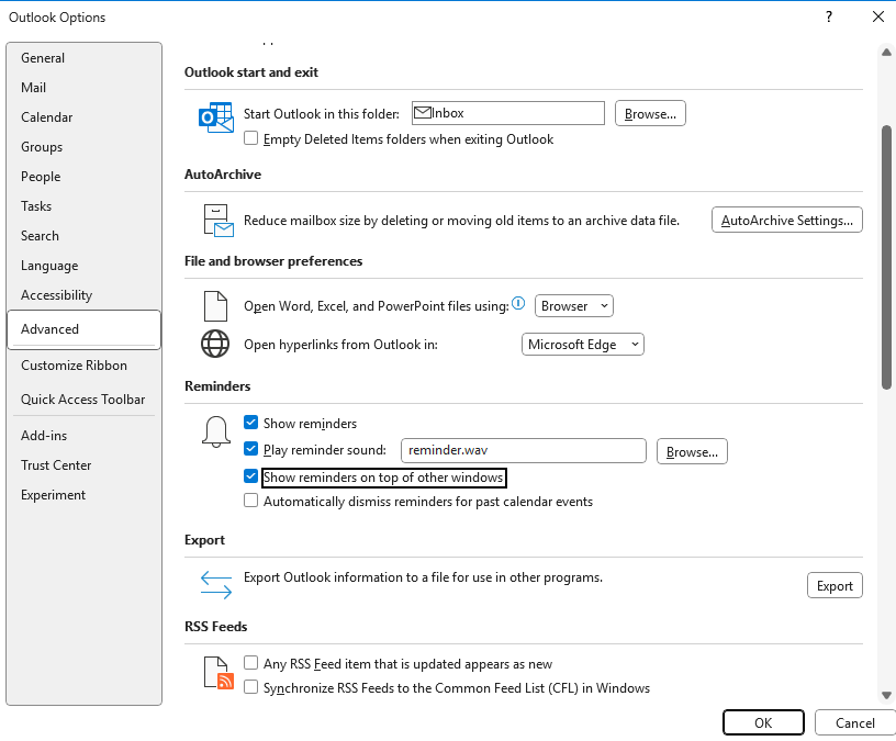 Outlook reminder thumbnail won't open on screen from the taskbar ...