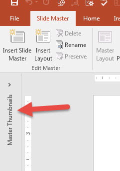PowerPoint thumbnail pane in slide master view is not visible ...