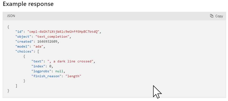 Azure Open AI Completion API: Need clarity on API response - Microsoft Q&A Azure Open AI Completion API: Need clarity on API response - Microsoft Q&A