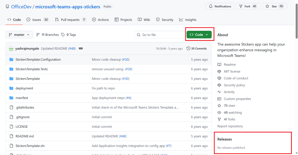 Where to find the .zip package for the microsoft-teams-apps-stickers ...